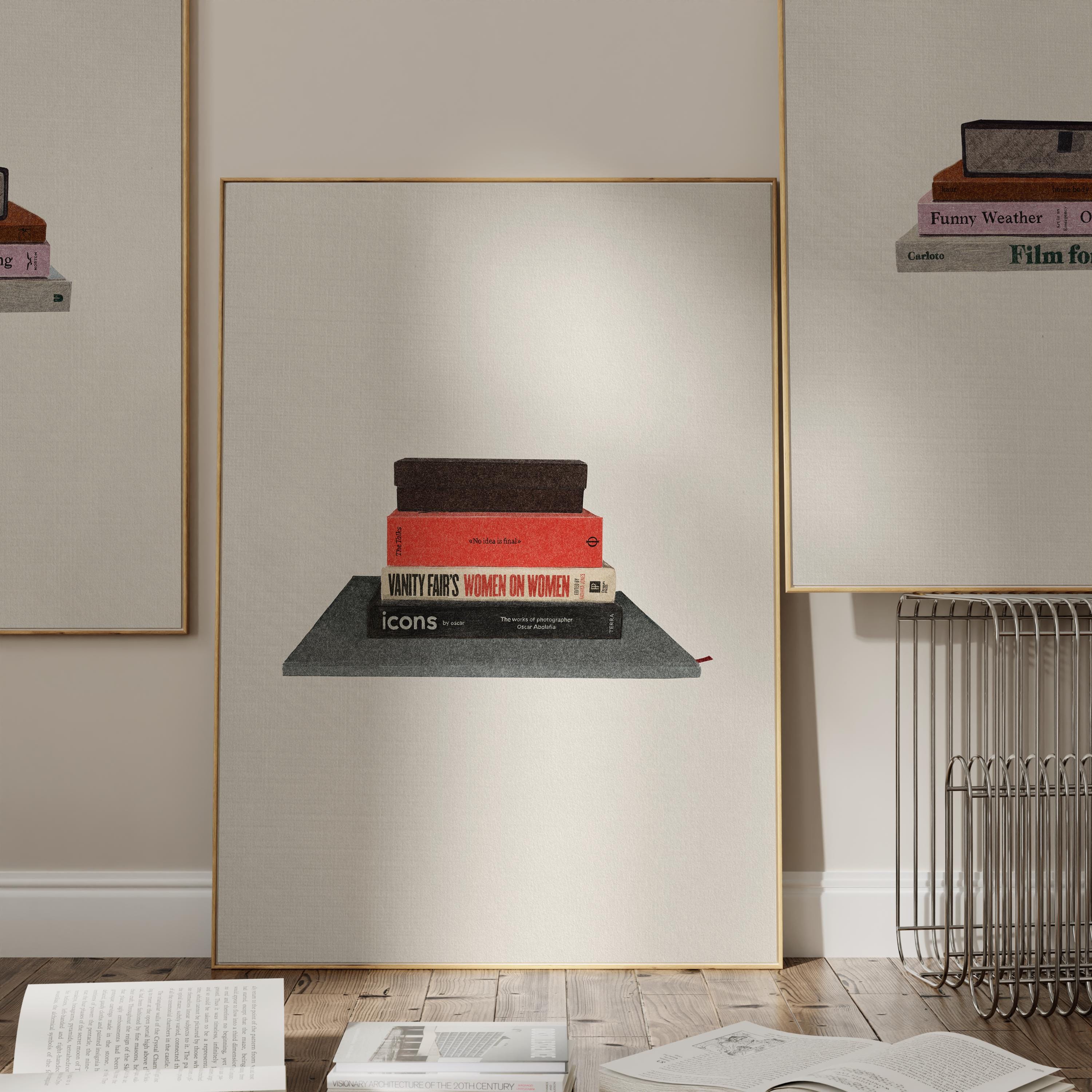 Stack of Books Drawing, Coffee Table Books, Book Lover Print, Bookworm ...