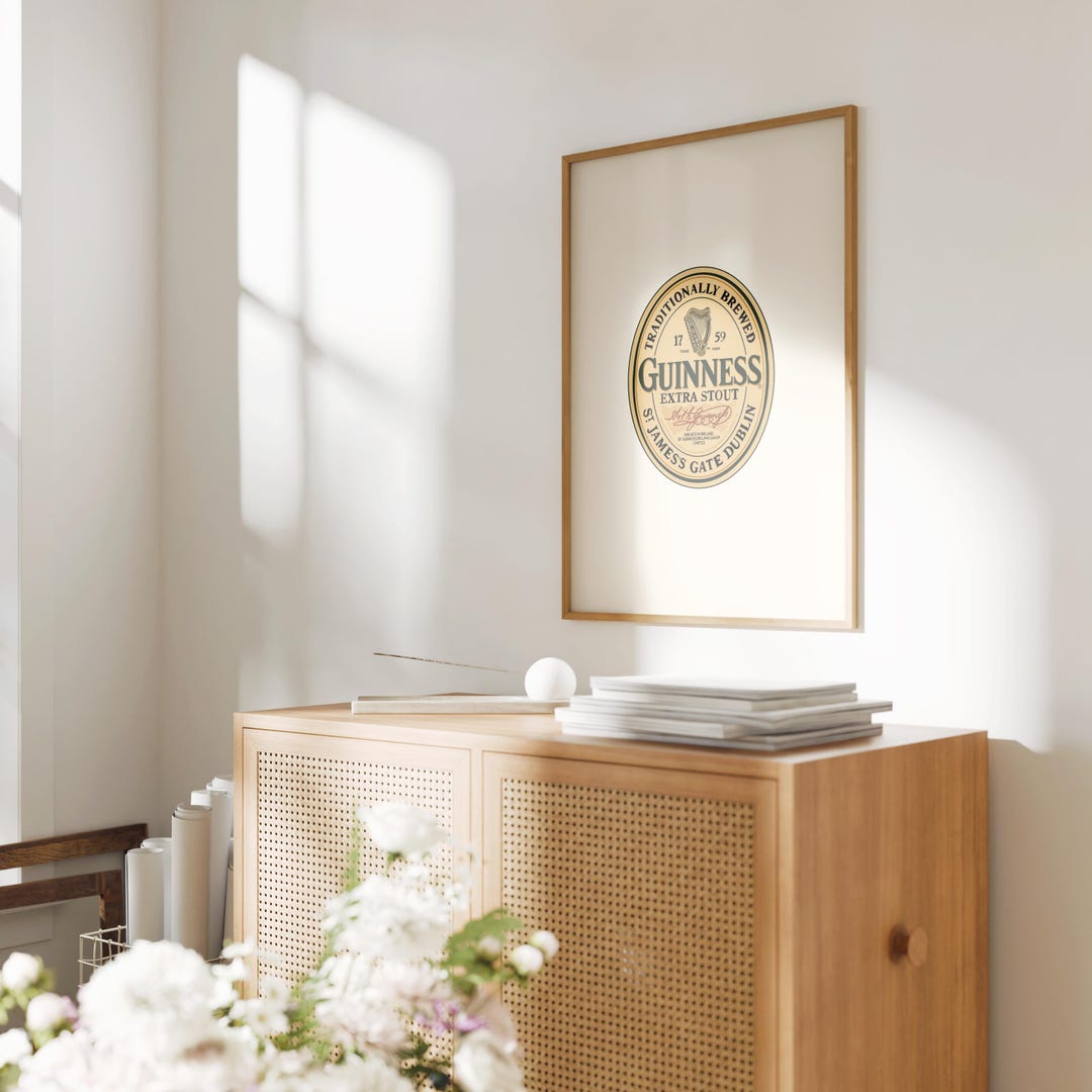 Guinness Beer Label Print, Bar Prints, Bar Cart Wall Art, Cheers Print ...