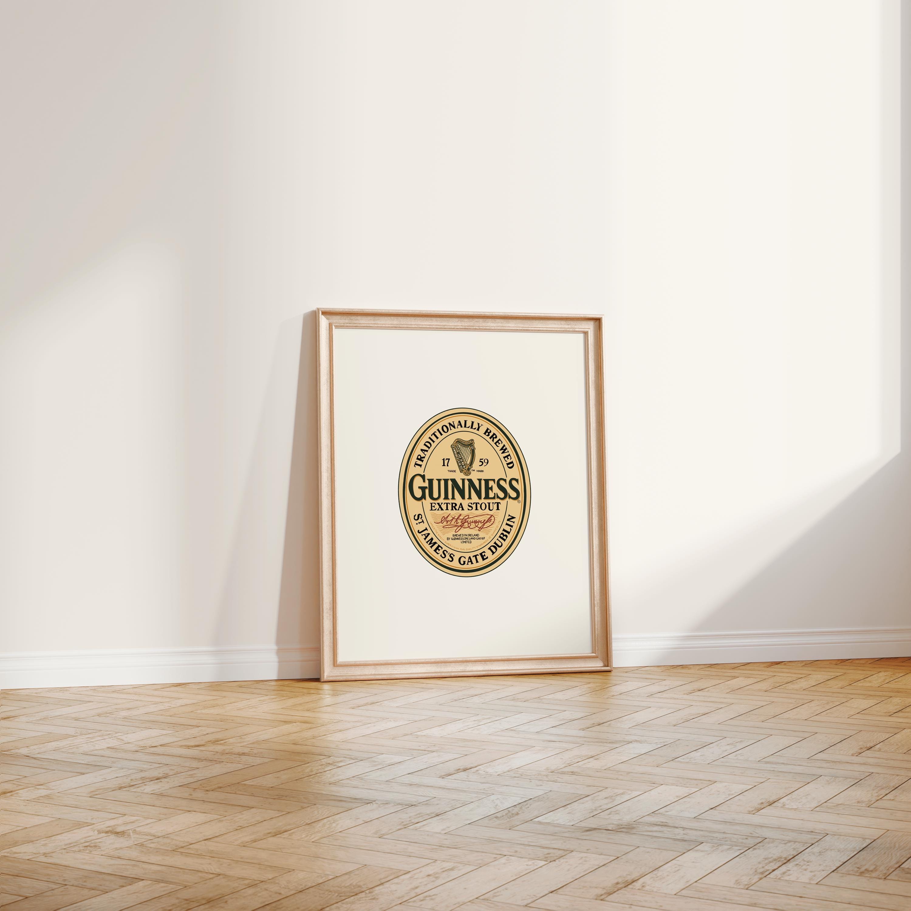 Guinness Beer Label Print, Bar Prints, Bar Cart Wall Art, Cheers Print ...