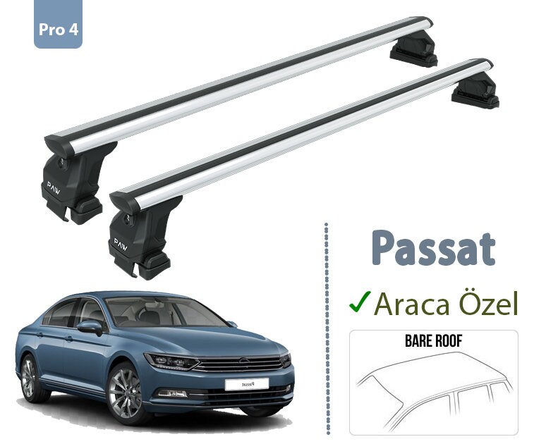 For Volkswagen Passat B8 Sedan Roof Rack Cross Bars Metal Bracket Normal Roof Alu Black 2016 Up Etsy
