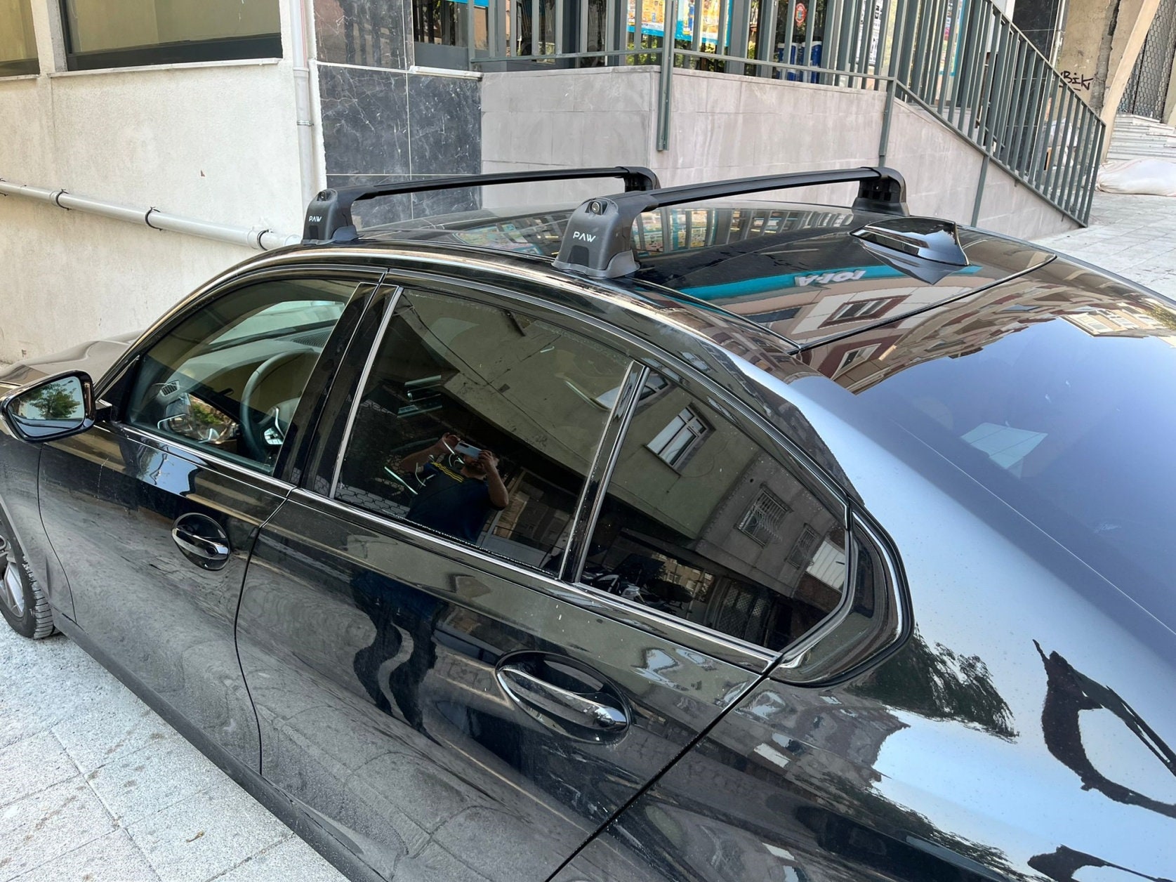 For BMW 3 G20 Roof Rack Cross Bar Metal Bracket Fix Point Alu Black ...