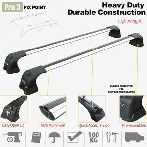 Opel Corsa D Roof Rack Cross Bar Metal Bracket Fix Point Alu Silver ...