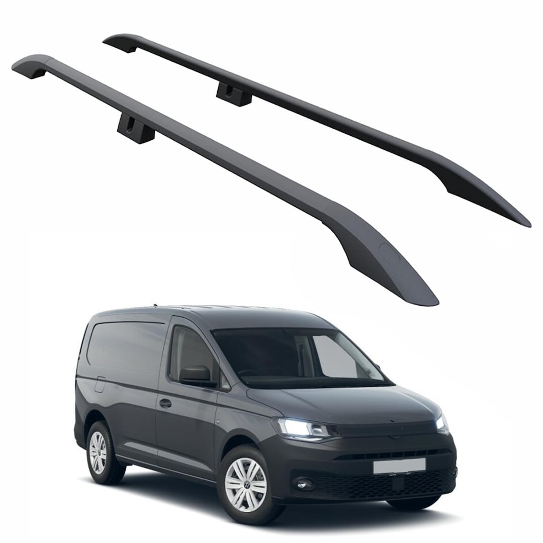 VW Caddy Roof Rack Cross Bars – Aluminum, Black/grey, 2021+ Raised ...