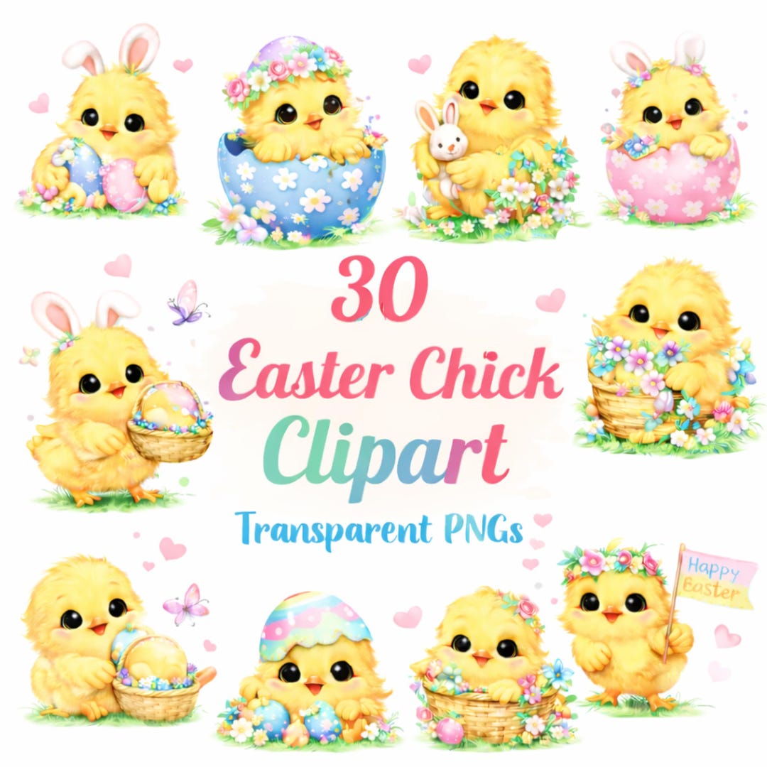 30 Easter Chick Clipart – Spring Chick Illustrations | Transparent Pngs ...