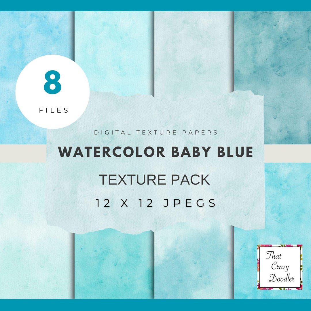 Watercolour Baby Blue Digital Paper Texture Kids Room Background Wash ...