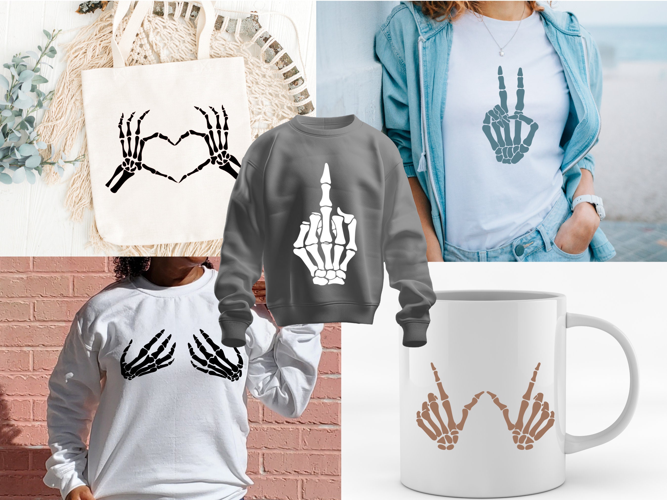 Skeleton Gestures Bundle of Svgs, Pngs, Jpgs, Digital Downloads ...