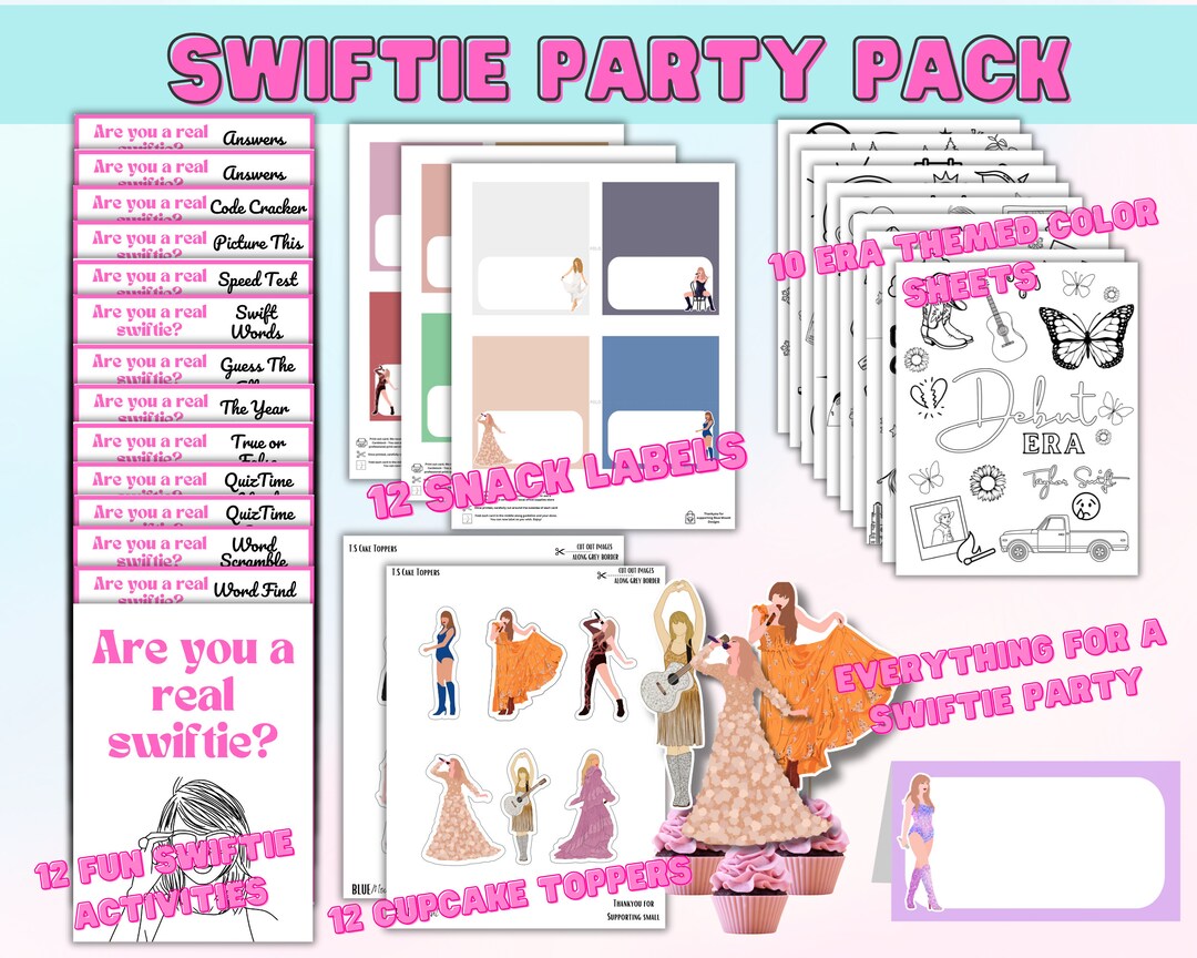 Swiftie Party Pack Swiftie Cupcake Toppers, Swiftie Food Labels, the ...