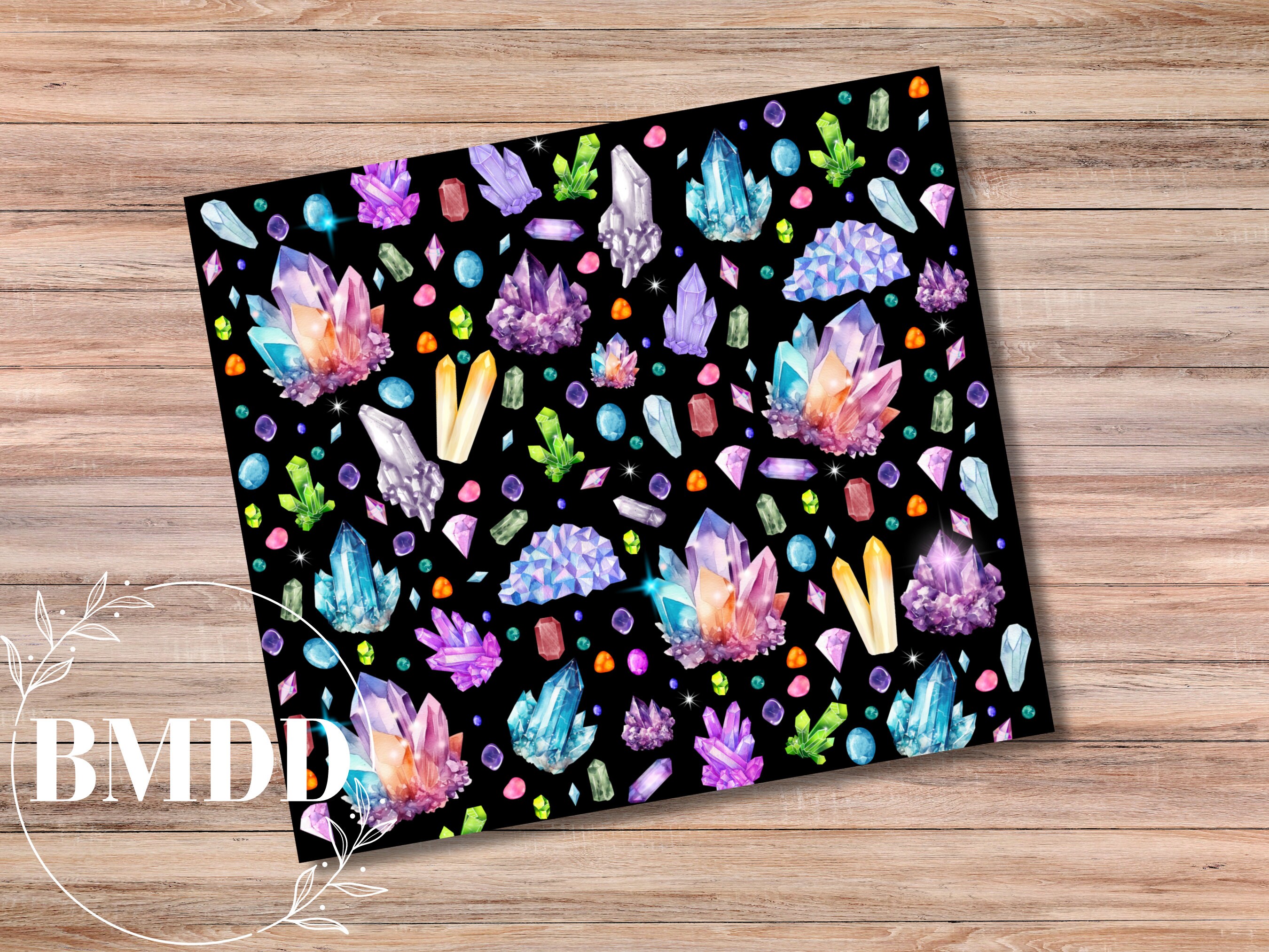 Crystals & Gems 20oz Skinny Wrap Design, Gems Tumbler, Gemstones Wrap ...