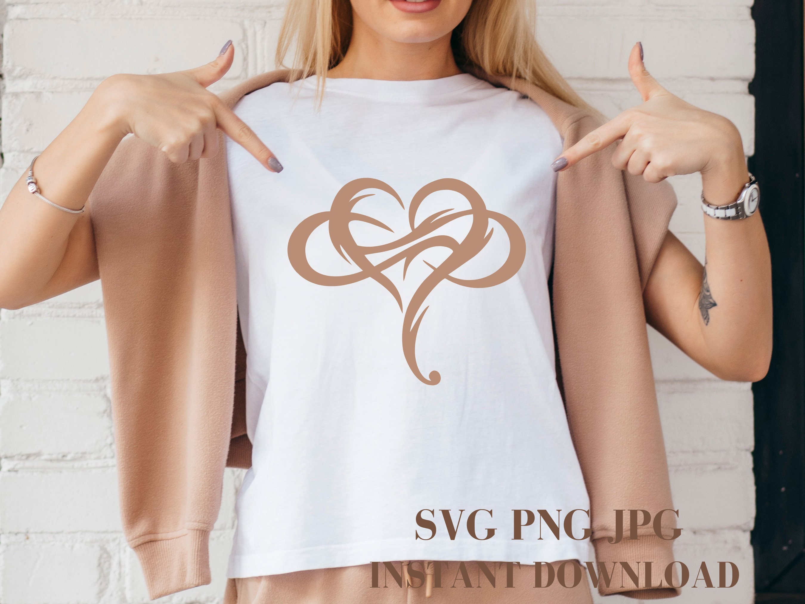 Infinity Thorn Heart SVG, JPG, PNG, Love Heart With Thorns Instant ...