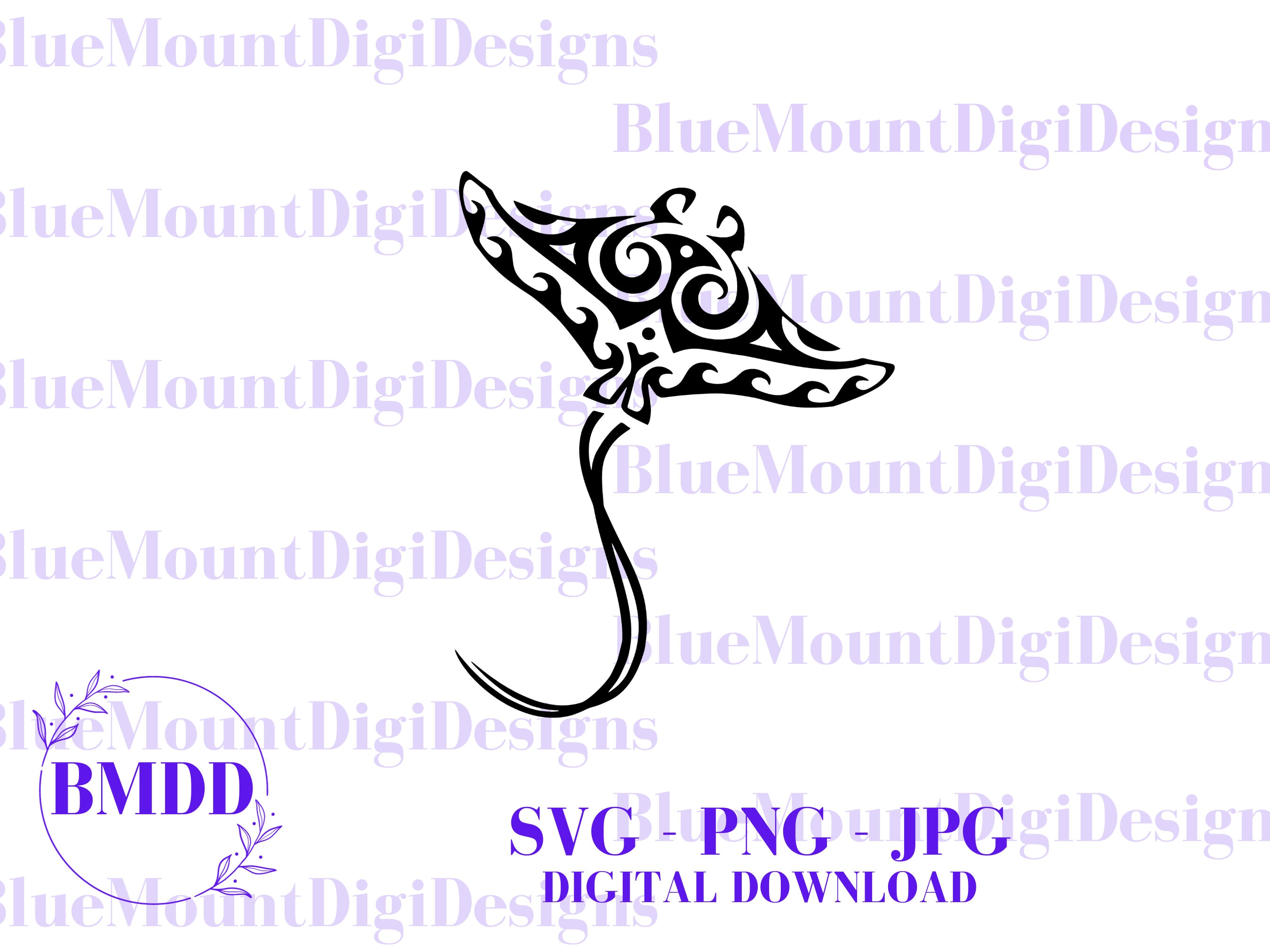 Tribal Stingray SVG,PNG,JPG Files, Digital Downloads Stingray Svg, Xray ...