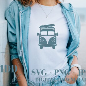 Kombi Bus With Surfboards SVG PNG hippy Bus Svg, Peace Bus Svg, Love ...