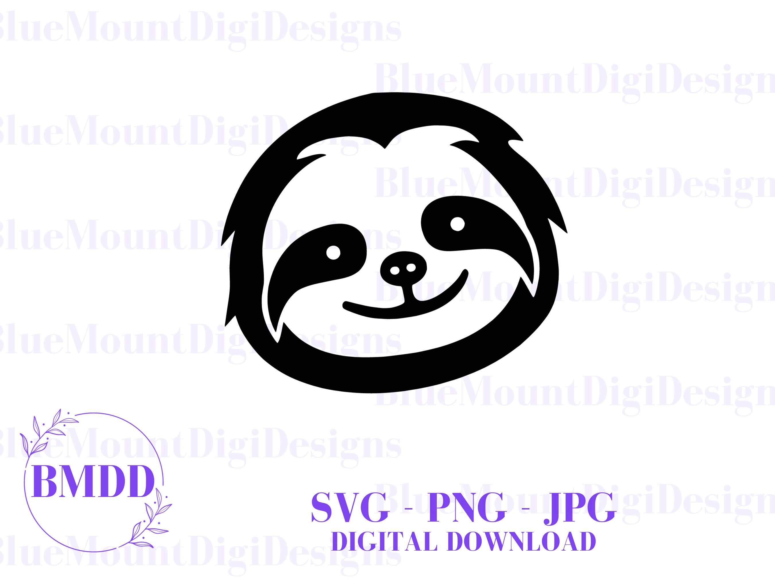 Sloth Face SVG, JPG, PNG Download, Sloth Svg, Sloth Cut Files, Spirit ...