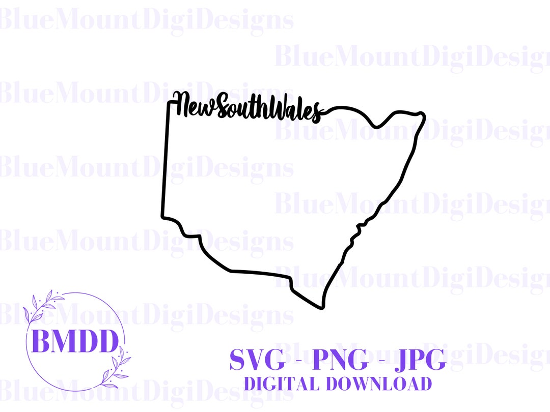 New South Wales Outline SVG PNG Download, N.S.W Svg, NSW Png, New South ...