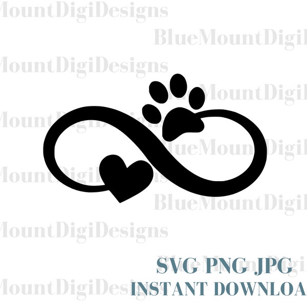 Infinity Paw Svg - Etsy