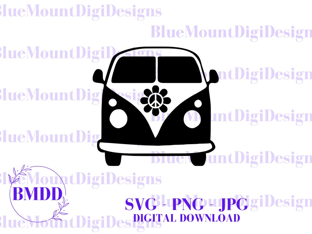 Handgezeichnete Liebe Bus SVG PNG JPG Hippie Bus svg, Peace Bus svg ...
