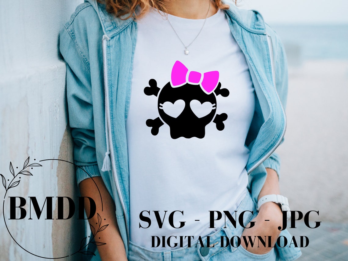 Skullette With Bow SVG PNG Jpg,skull Svg, Girl Skull, Girly Skulls ...