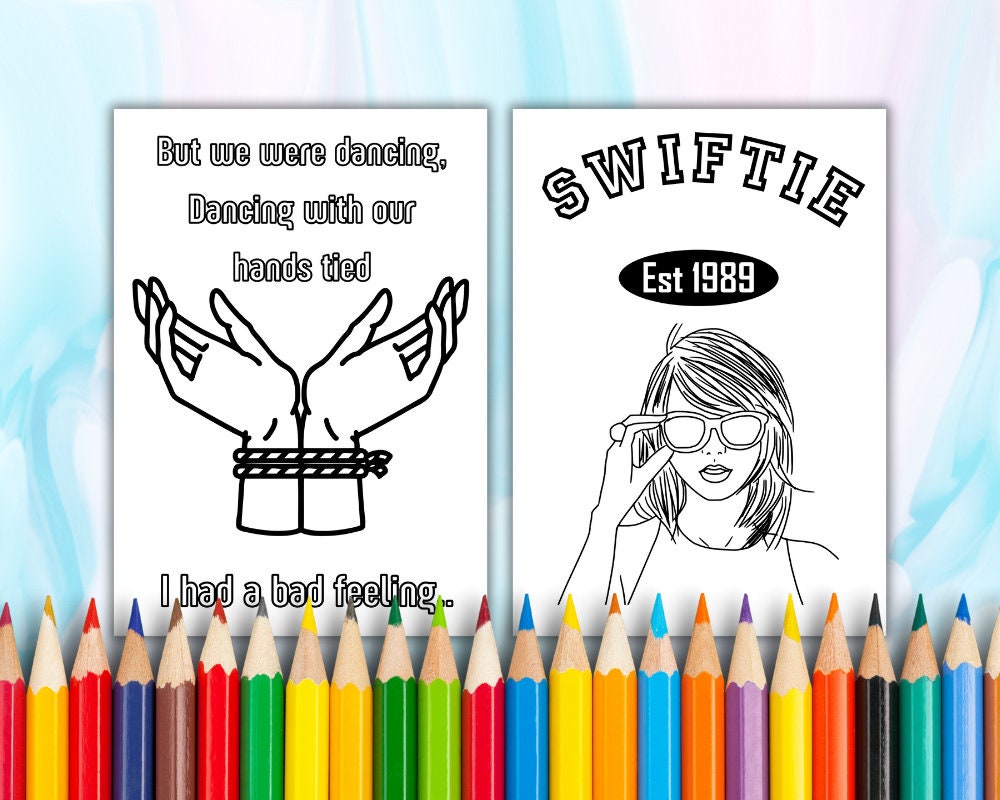 Taylor Coloring Pages, Swifties Coloring, Instant Downloads, Eras Tour ...