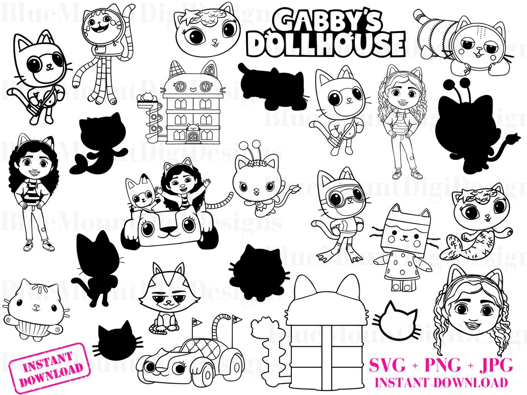 Bundle of Svgs, Pngs, Jpgs, Digital Downloads, Gabby Svgs, Dollhouse ...