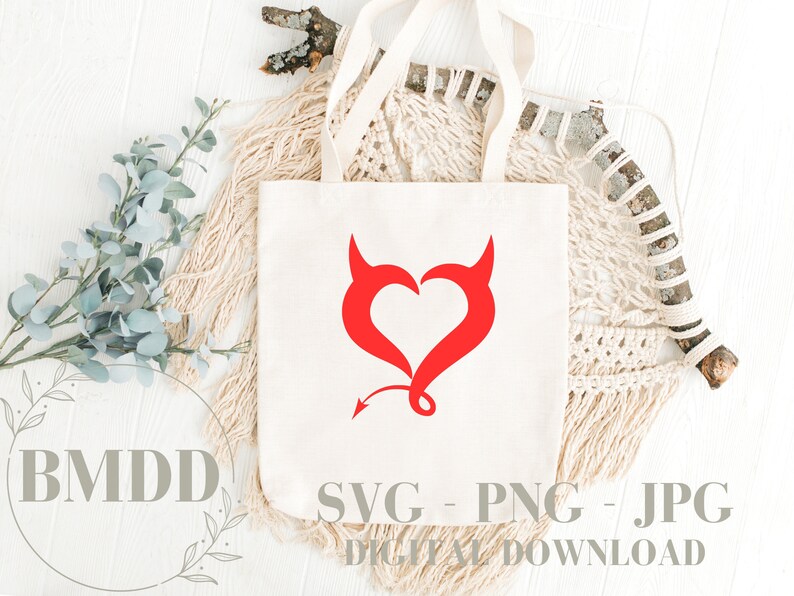 Devil Heart SVG, JPG, PNG, Instant Download, Love Hearts, Devil Heart ...