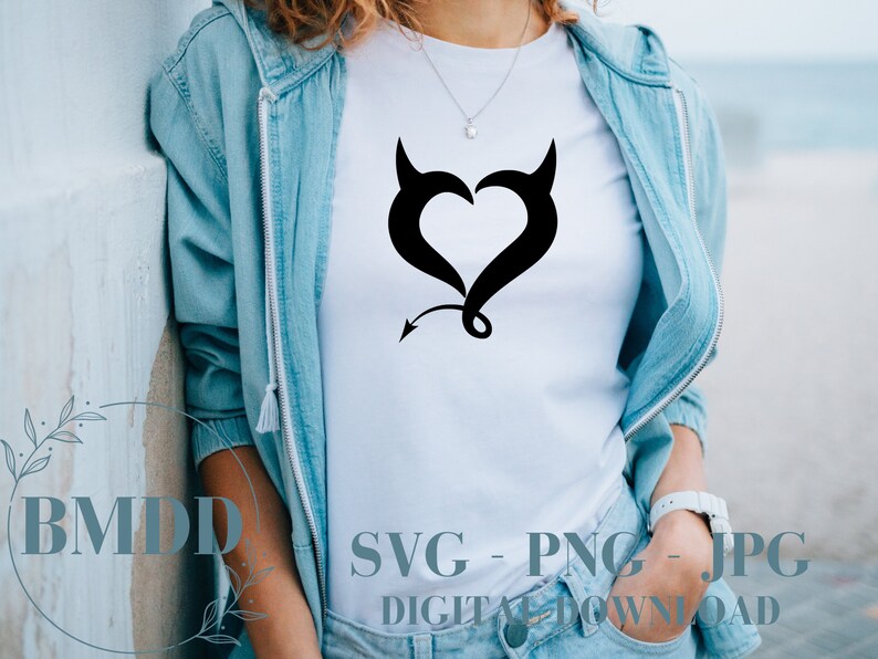 Devil Heart SVG, JPG, PNG, Instant Download, Love Hearts, Devil Heart ...