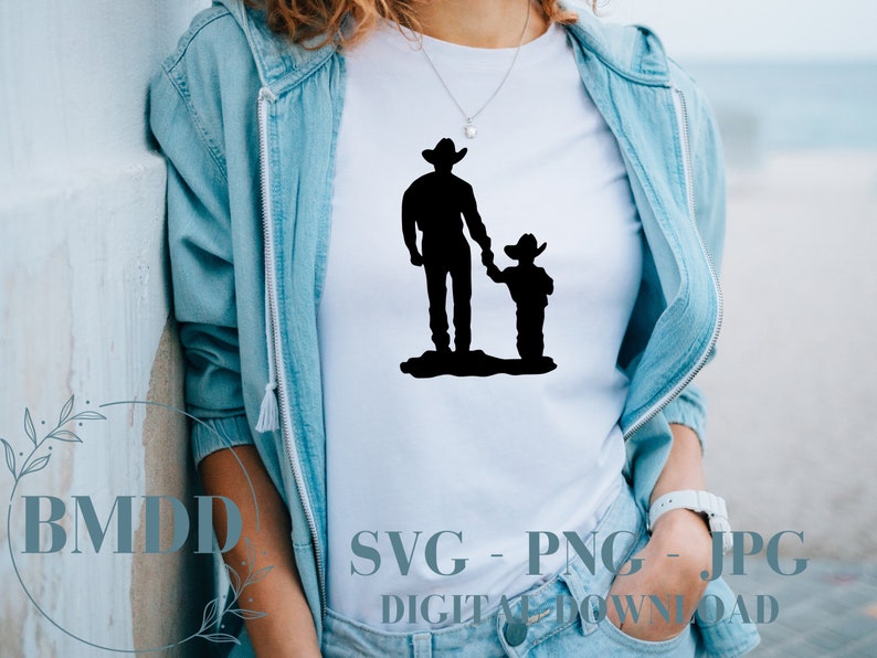 Dad and Son SVG PNG Files Digital Download Cowboy Svg - Etsy Australia