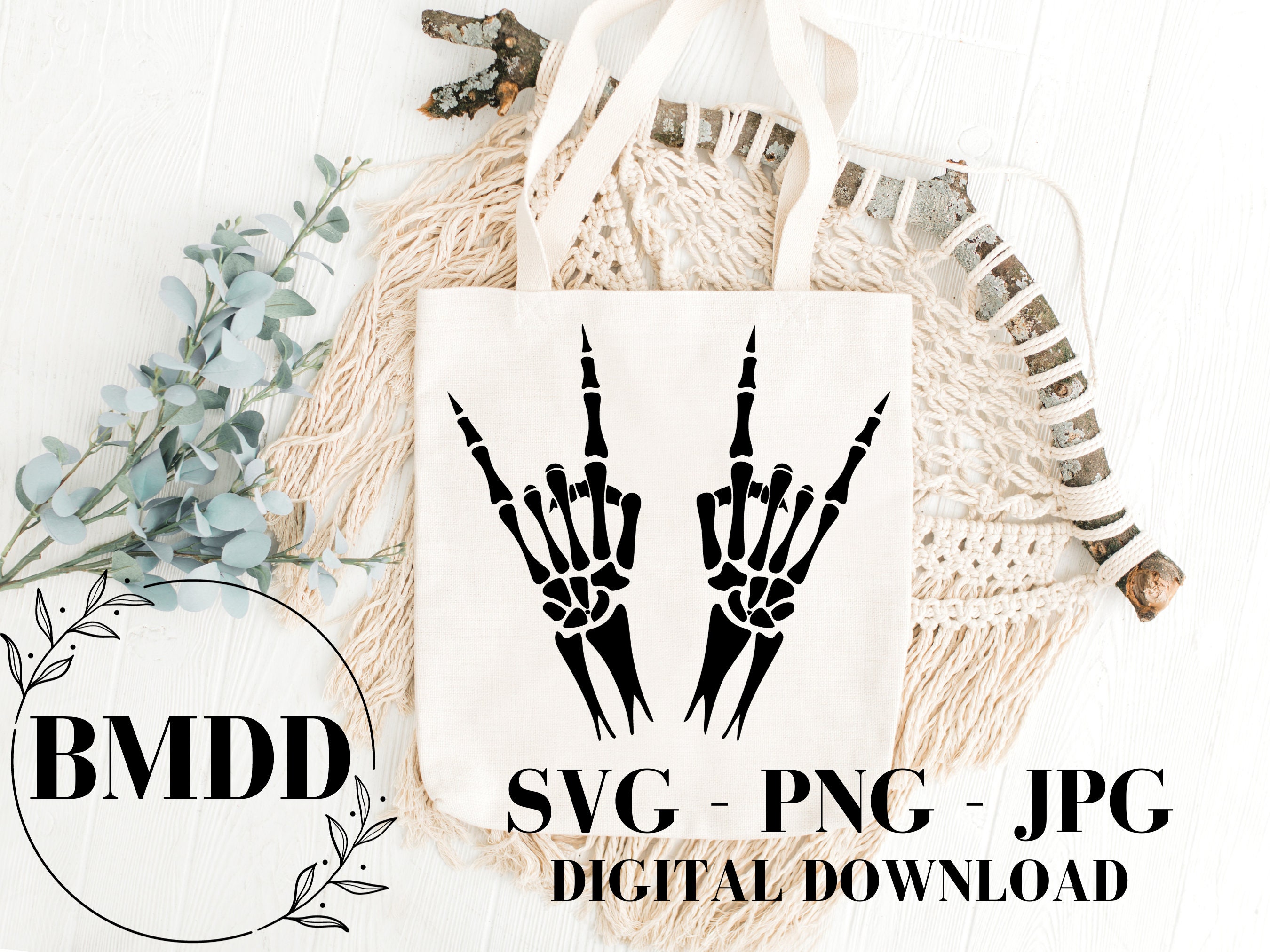 Skeleton Rocker SVG PNG JPG, Rock on Svg, Rockers Svg, Bones Svg, Skull ...