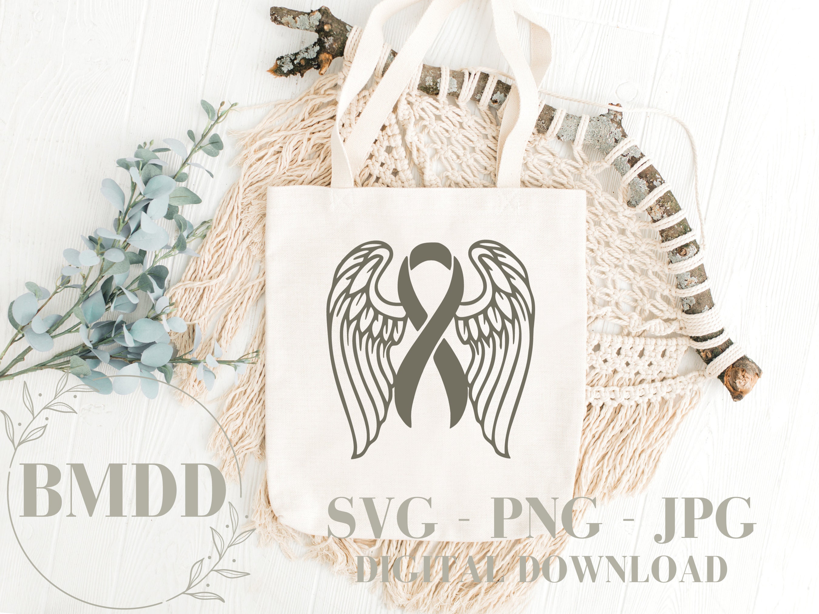 Angel Wings With Ribbon SVG JPG PNG Digital Download - Etsy