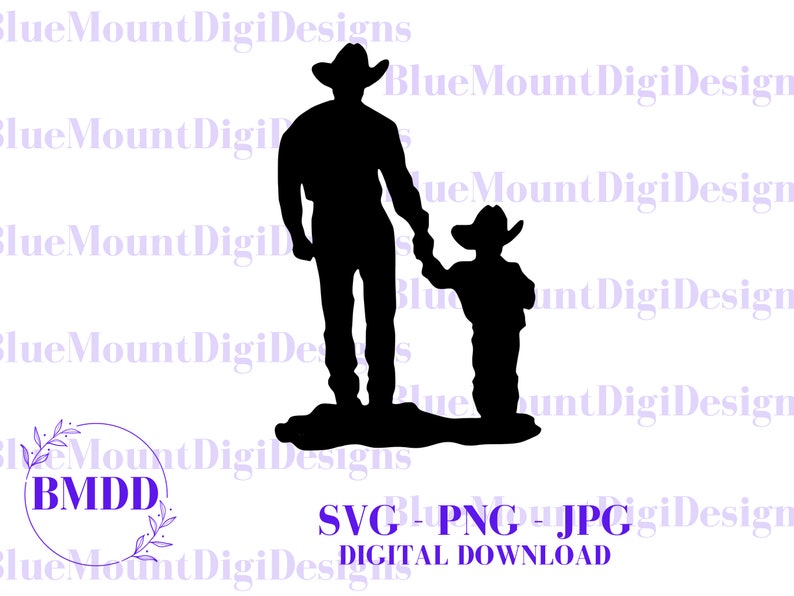 Dad and Son SVG PNG Files Digital Download Cowboy Svg - Etsy Australia