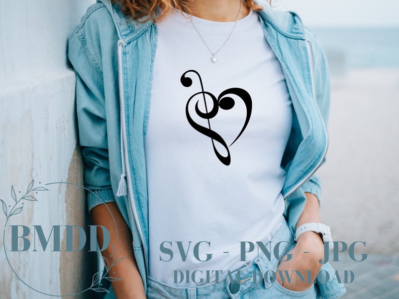 Treble Clef Love Heart SVG, PNG, Descarga instantánea, Treble Clef svg ...