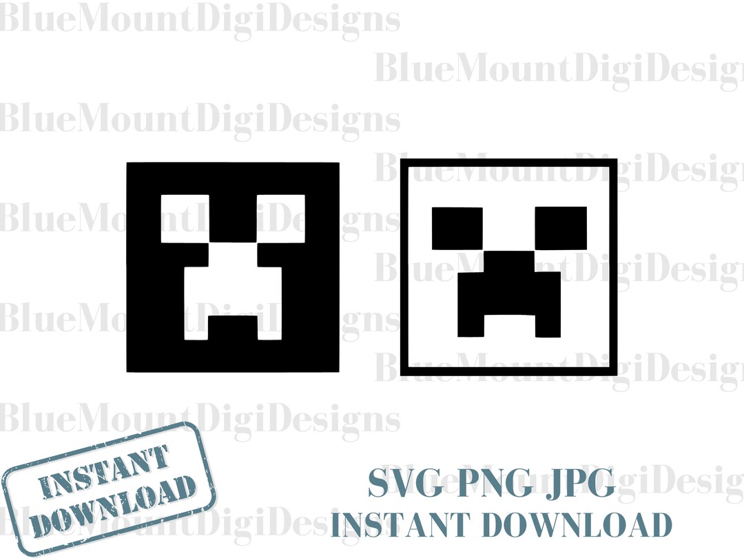 Twin Pack Creeper Face SVG, JPG, PNG Download, Gamers Svg, Png, Jpg ...
