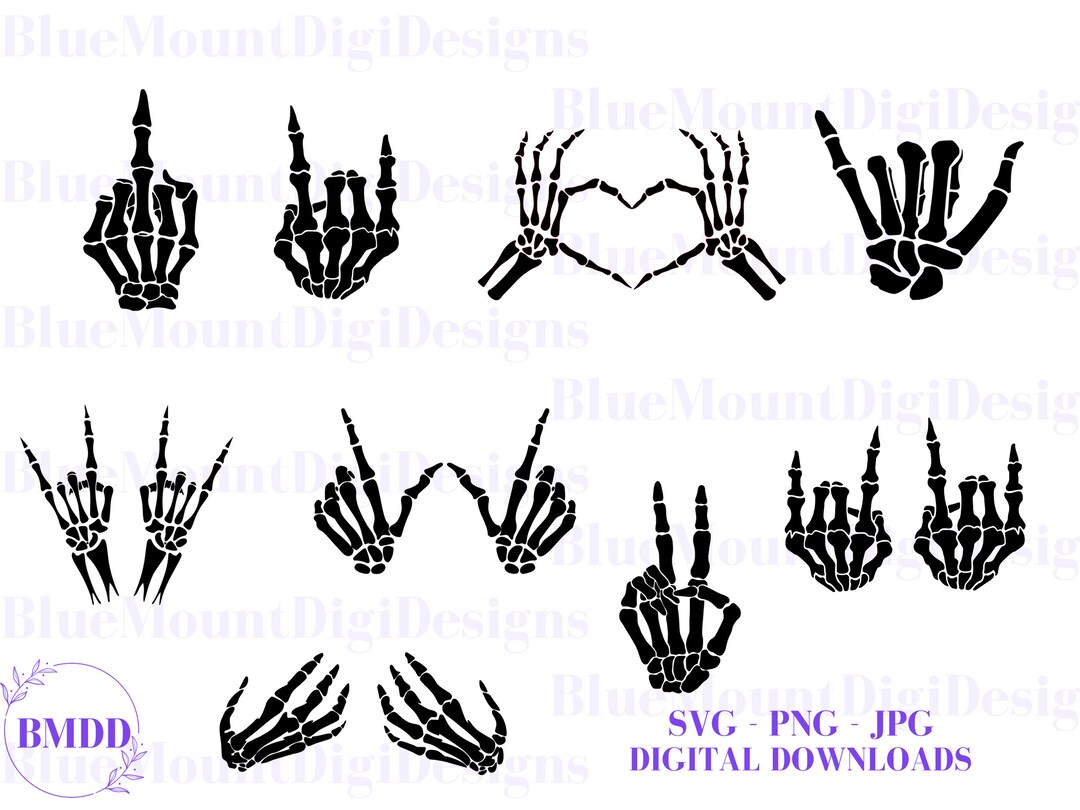 Skeleton Gestures Bundle of Svgs, Pngs, Jpgs, Digital Downloads ...