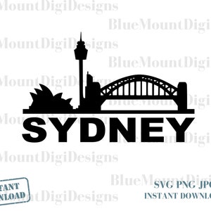 Sydney Skyline SVG PNG JPG Files, Digital Download, Sydney Svg ...