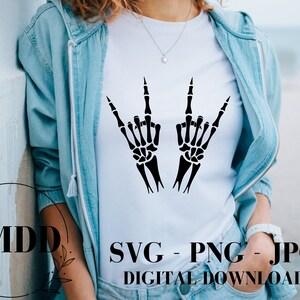 Skeleton Rocker SVG PNG JPG, Rock on Svg, Rockers Svg, Bones Svg, Skull ...