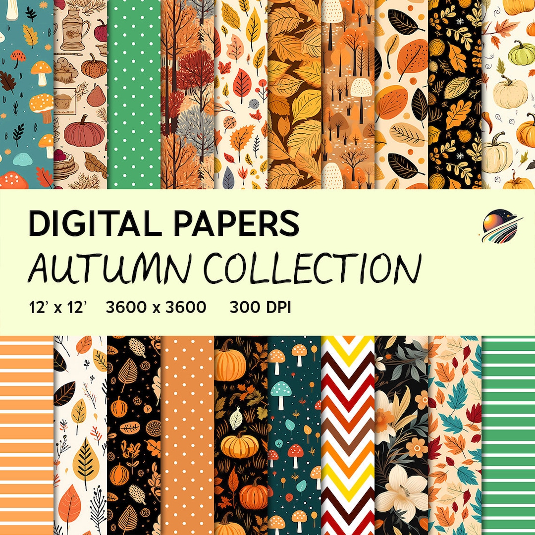 20 Autumn Fall Digital Paper Seamless Patterns - Etsy
