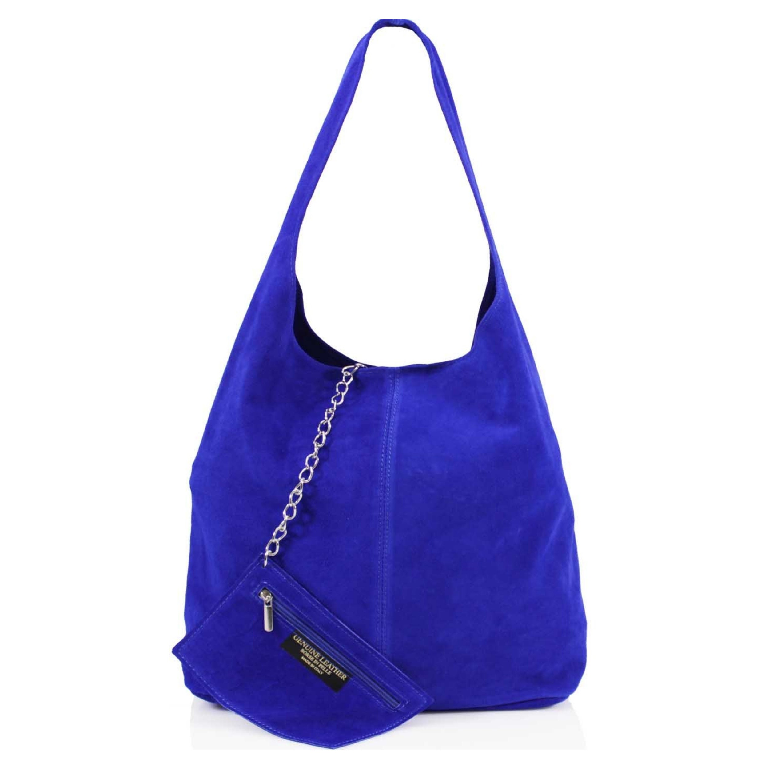 Royal Blue Real Suede Leather Tote Bag Cobalt Blue Slouch Bag Blue Hobo ...