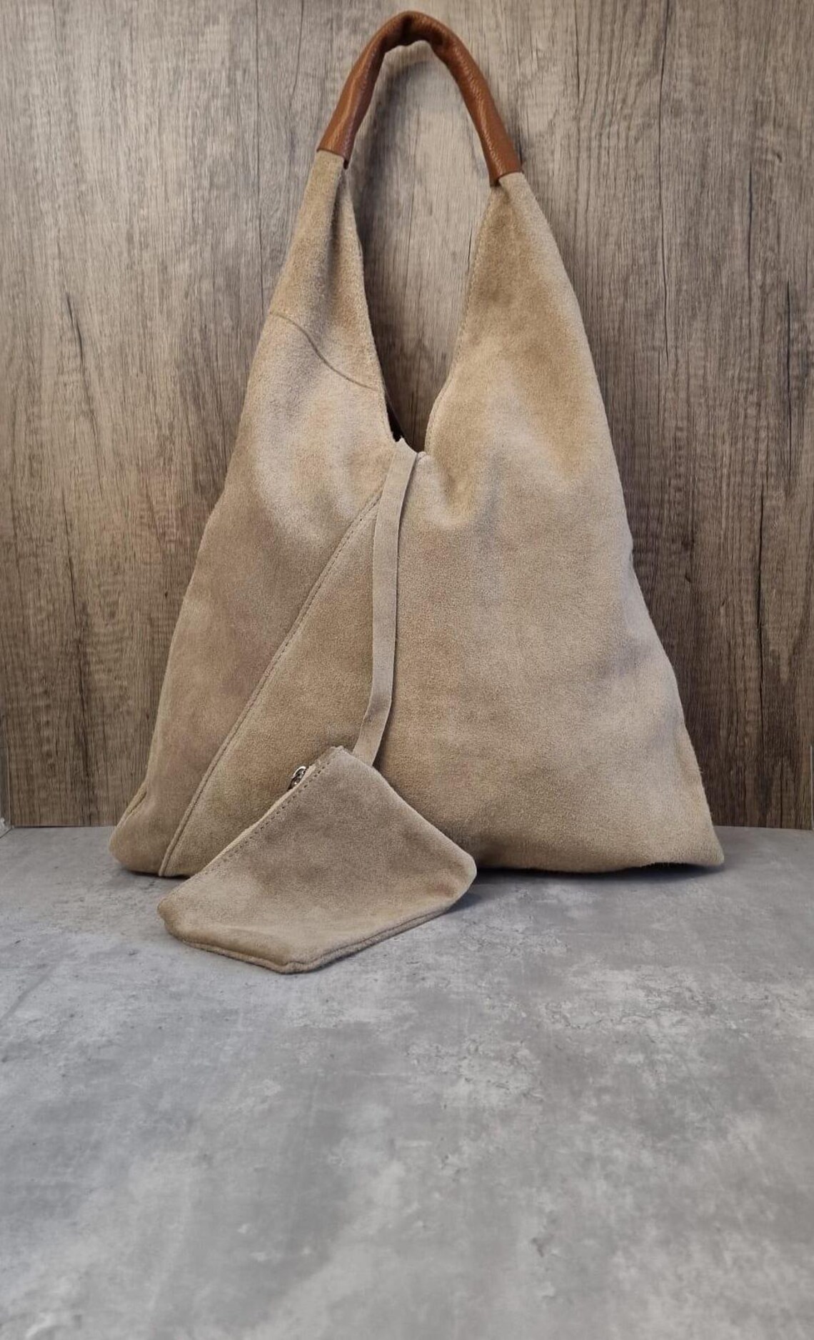 Real Suede Leather Hobo Bag: Olive Green Slouch Tote - Etsy