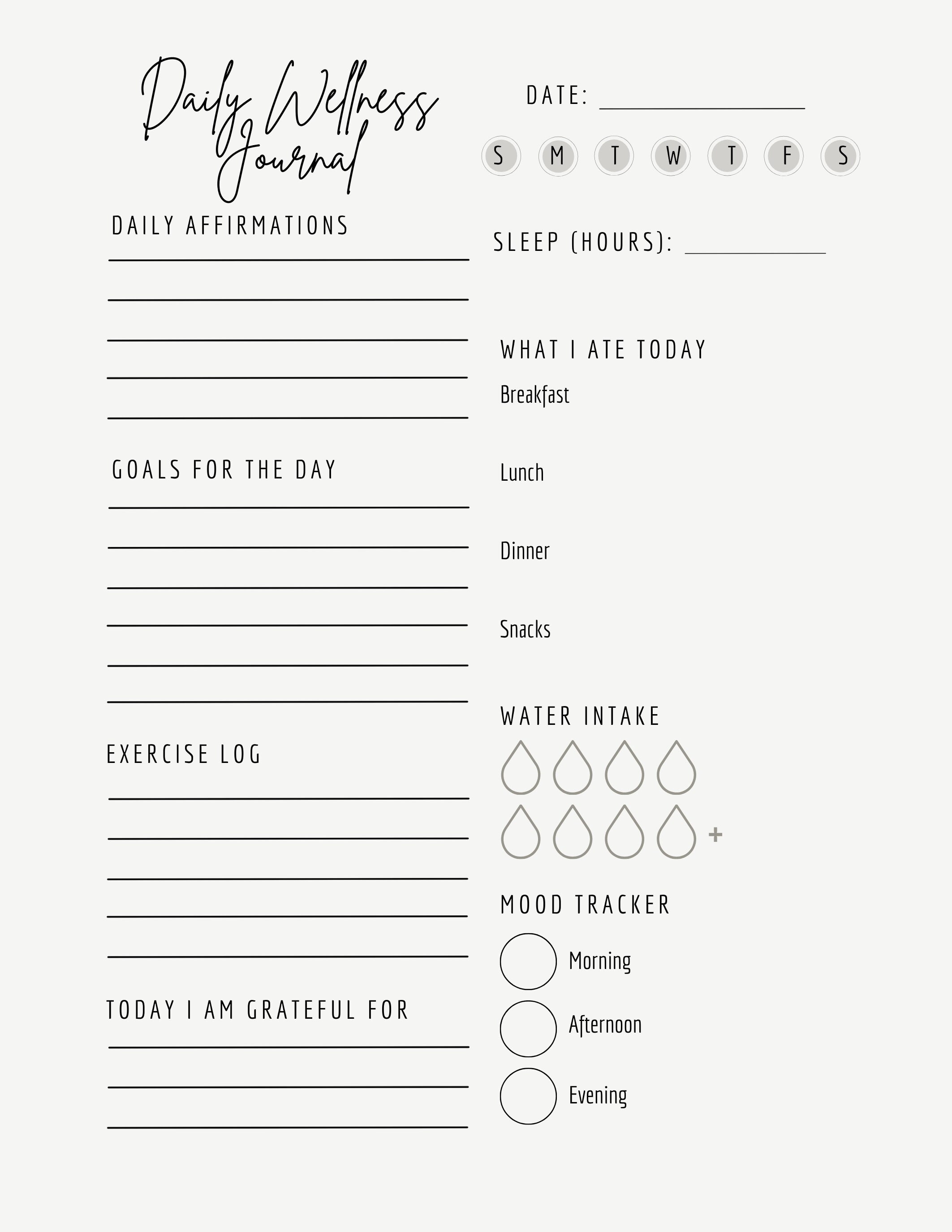Daily Wellness Journal - Etsy
