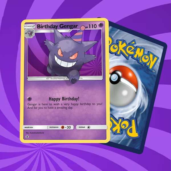 Happy Birthday Gengar Card - Etsy