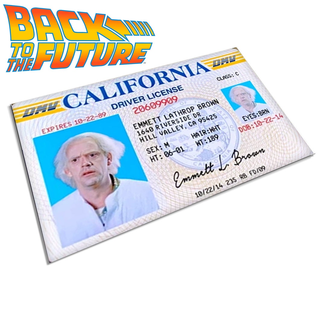 Doc Back to the Future Id Drivers License Card Novelty Fake Replica ...