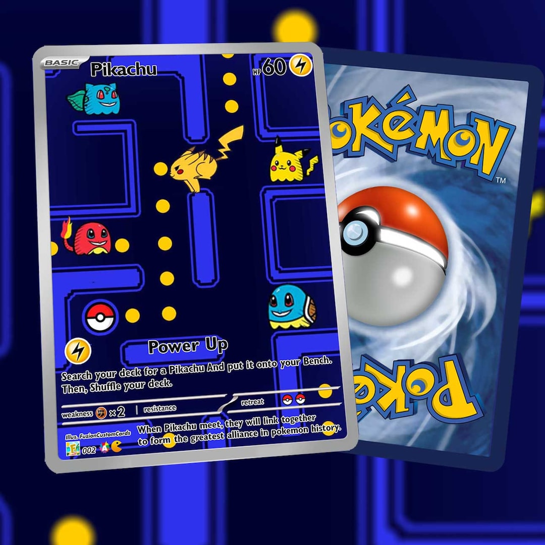 Pikachu Pac-man Custom Pokemon Card - Etsy