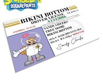 Mr Krabs Bikini Bottom Driving License Spongebob Novelty Fake Replica ...