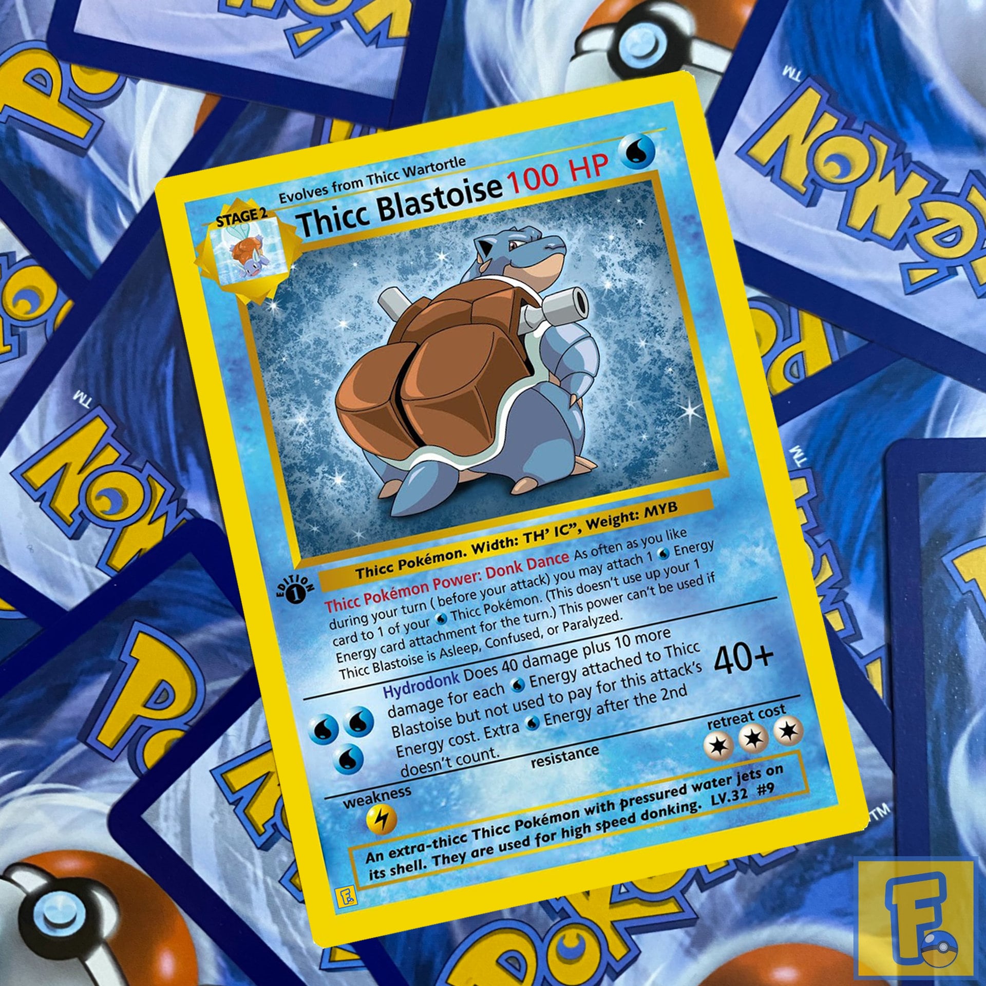 Thicc Blastoise Card Hilarious Gift for Funny Unique Gift for Birthday ...