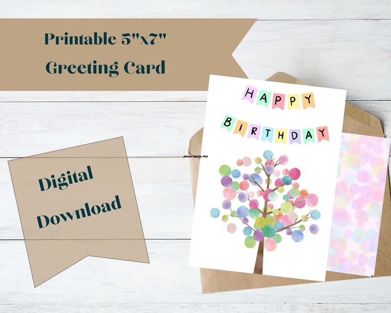 Happy Birthday Printable Greeting Card - Etsy