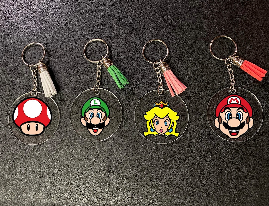 Super Mario Brothers Acrylic Keychain, Mario Keychain, Luigi Keychain ...