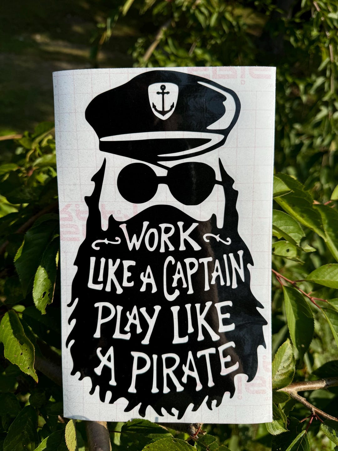 Work Like a Captain Play Like A Pirate Decal, Pirate Decal - Etsy