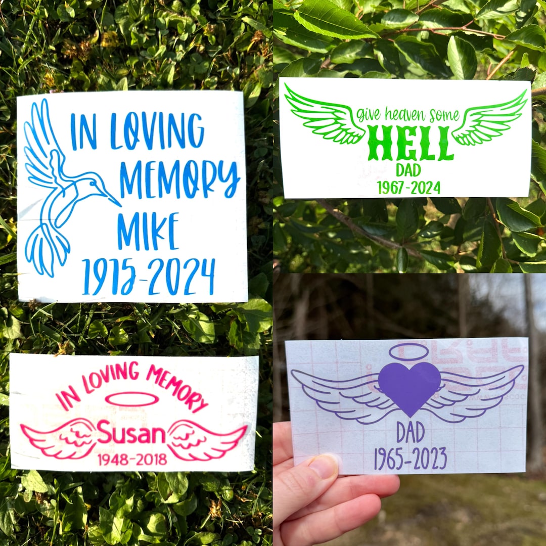 Personalized Memorial Decal, in Loving Memory Decal, Angel Wings ...