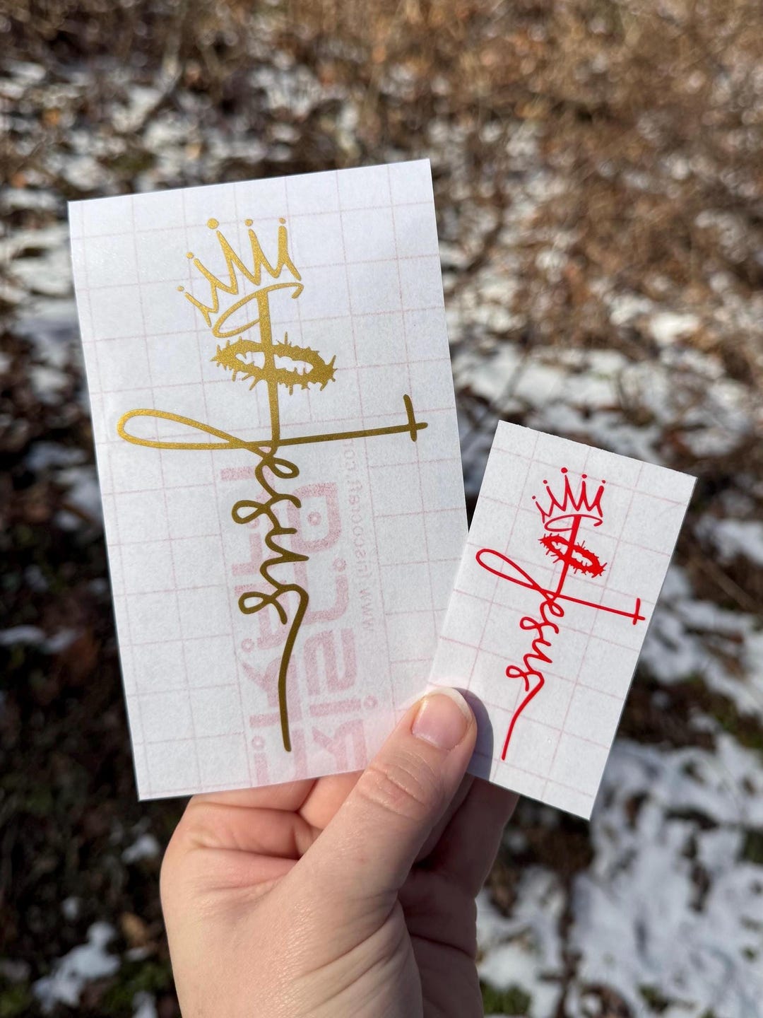 Jesus is King Decal, Religious Christian Decal, Cross Decal, Cross With ...