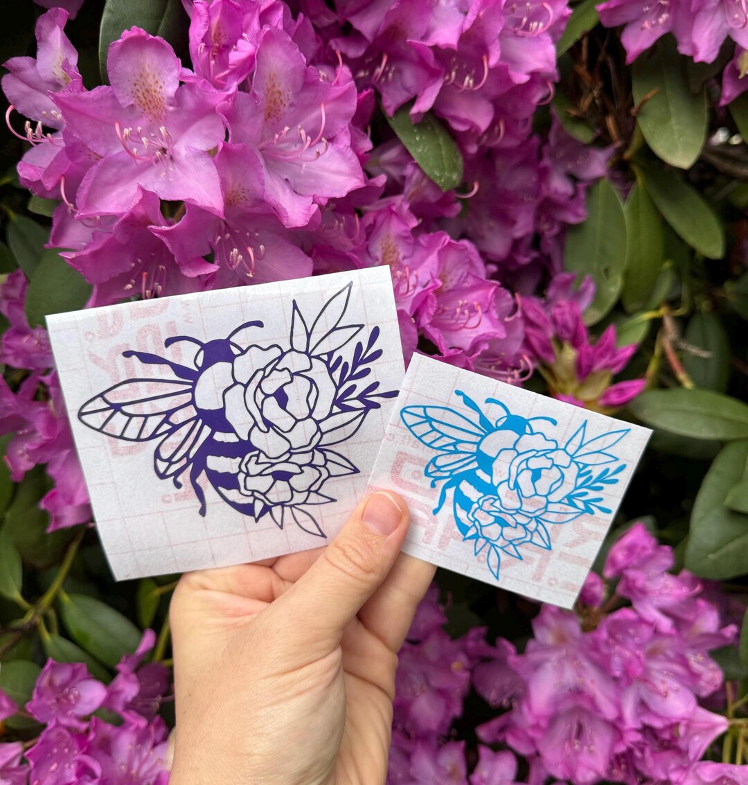 Bee Decal, Floral Bee Decal, Flower Bee Decal, Save the Bees Decal ...