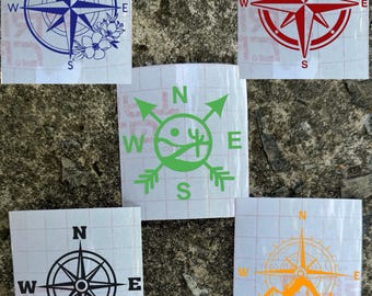 Compass Vinyl Decal - Etsy