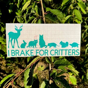 I Brake for Critters Decal, I Brake for Wildlife Decal - Etsy